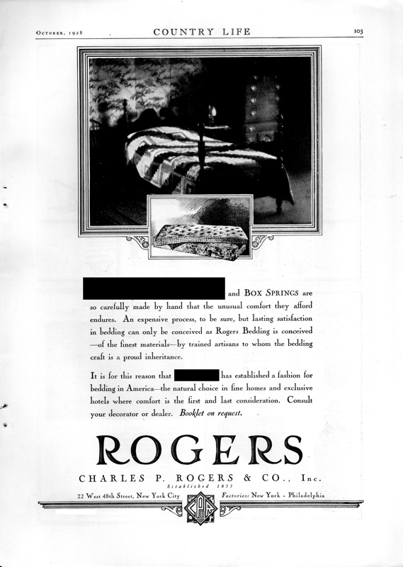 Charles P. Rogers Advertising « THE CHARLES P. ROGERS BED ARCHIVE